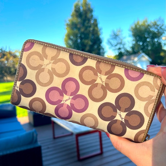Coach | Bags | Coach Madison Clover Signature Satin Wallet | Poshmark
